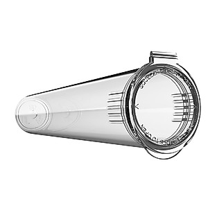 Dragon Chewer 80mm CR Premium Plastic Packaging Pop Top Tubes – Bulk Child Resistant Travel Holder Vial Sample Containers Mini Storage Strong Seal Squeeze Cap – 1,150 Qty (Clear)