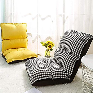GYDJBD Padded Floor Lazy Sofa, Stainless Steel Frame High Density Sponge + Cotton Folding Lazy Lounge Chair, Floor Seat Sofa (Color : B)