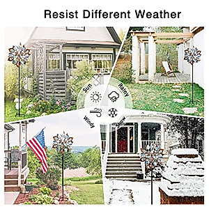 Birthday Gifts for Women 84 Inch Garden Metal Wind Spinner -Pinwheels Kinetic Art Windmill for Yard Lawn Patio& Garden Decor Outside (E-Copper-1) (E-Wind Spinner)