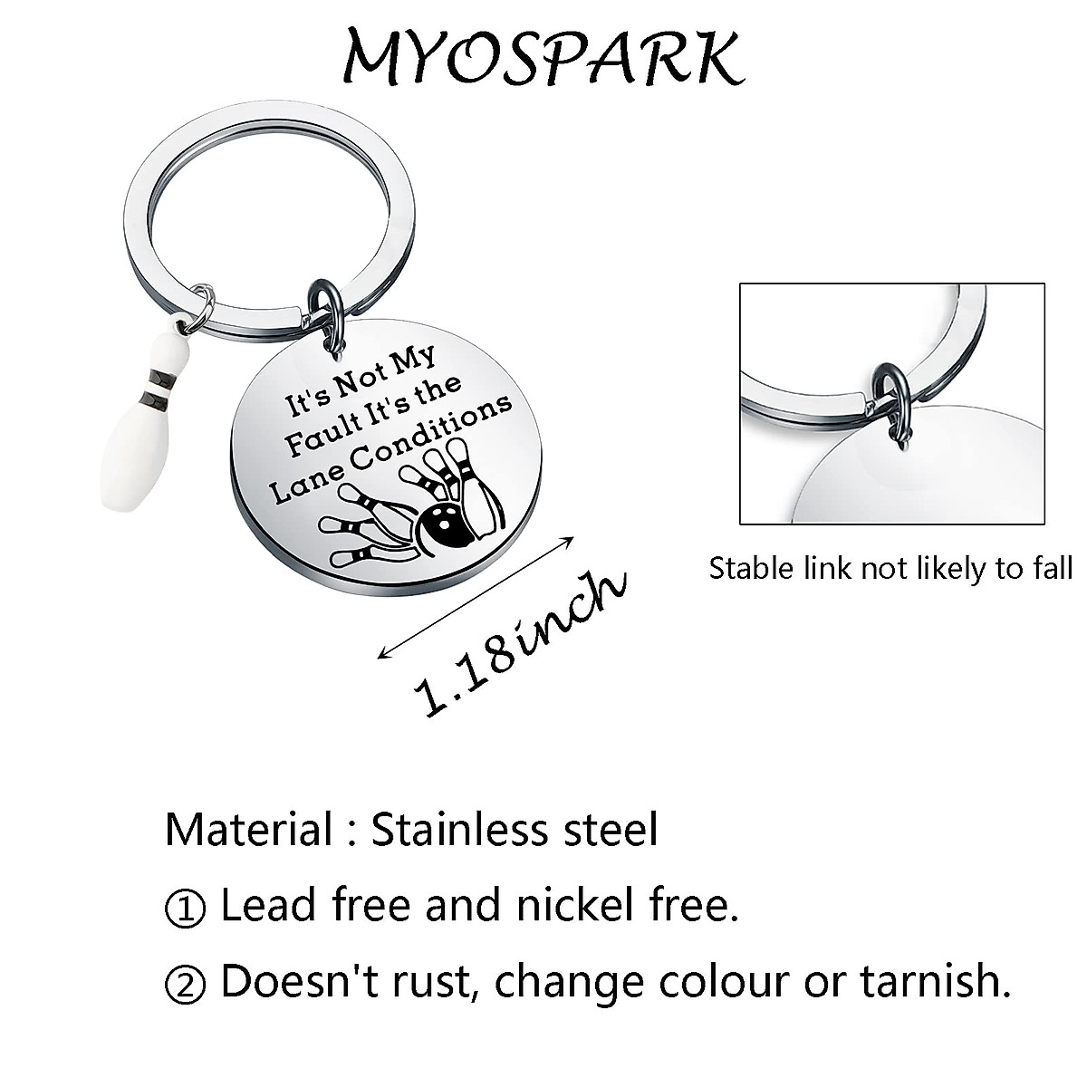 MYOSPARK Bowler Gift Funny Bowling Ball Keychain Bowling Jewelry Gift for Bowling Lovers Bowling Player Bowling Team Gifts (My Fault KC)