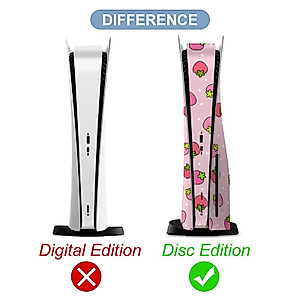 AoHanan Cute Strawberry 5 Skin Controller Accessories Cover Skins Anime Vinyl Cover Sticker Full Set for 5 Disc Edition