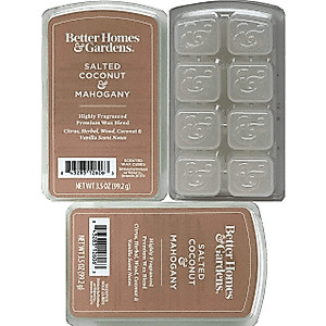 Better Homes & Gardens. Better Homes and Gardens - Salted Coconut and Mahogany 3.5oz Scented Wax Cubes 3-Pack, 3.5oz (99.2g) x 3, Off-white
