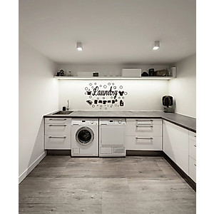 Summerjokes Laundry Funny Wall Sticker Decal Vinyl Sticker, Family Bathroom Toilet Spa Art Wall Decoration
