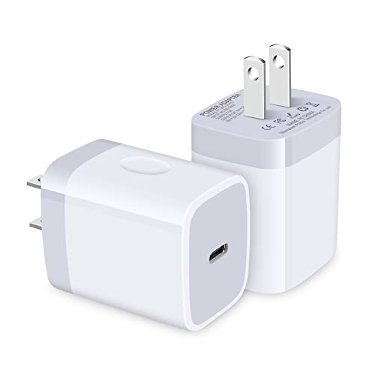 [2-Pack]USB C Wall Charger,20W Type C Charger Fast Charging Block USB C Power Adapter Wall Plug for Samsung Galaxy A14,A13,A03s,S23,S22Ultra,A53,S21,S21 FE;iPhone 14 Pro,13,12 Pro,Google Pixel 6,6 Pro