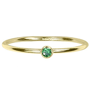 uGems 14kt Gold Filled Green CZ Stacking Ring Size 7