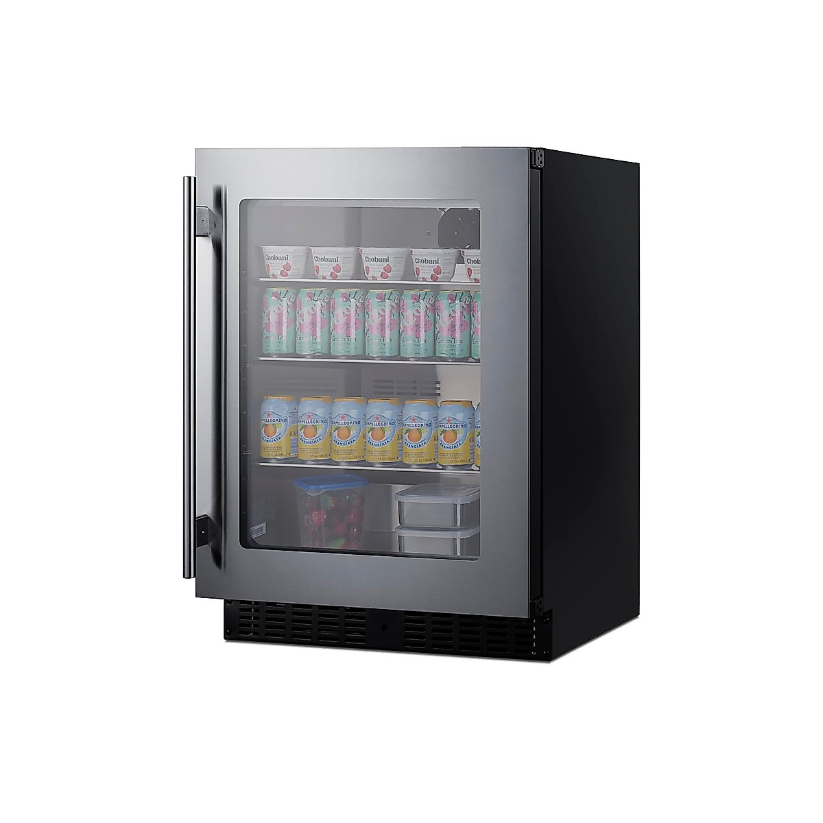 Summit Appliance ASDG2411 24" Wide Built-In Beverage Center, ADA Compliant; 3.25 cu.ft Capacity; Frost-free; Sealed Back; Open Door Alarm; Factory Installed Lock; Dimmable LED Light
