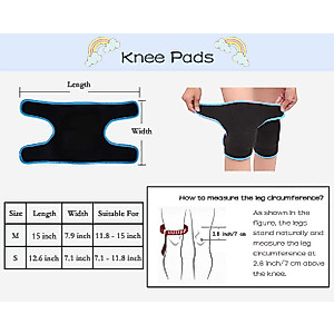 GINEKOO Kids Protective Knee Pads, Anti-Slip Padded Sponge Breathable Adjustable Kids Knee protector for Volleyball Basketball Skating Cycling Dance