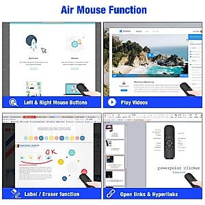 Presentation Clicker Air Mouse Function Wireless Presenter USB Powerpoint Clicker, RF 2.4 GHz Presentation Remote Control Clicker for powerpoint presentations Support Mac, Laptop, Computer 11