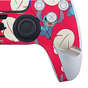 Skinit Decal Gaming Skin Compatible with PS5 and Compatible with PS5 Digital Edition DualSense Controller - Officially Licensed Disney Stitch Pattern Design
