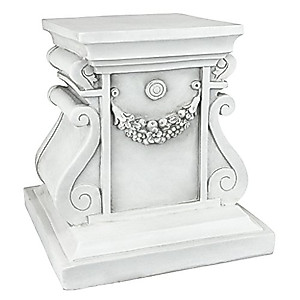 Design Toscano NG314105 Classic Statuary Garden Plinth Base Riser, Medium, antique stone