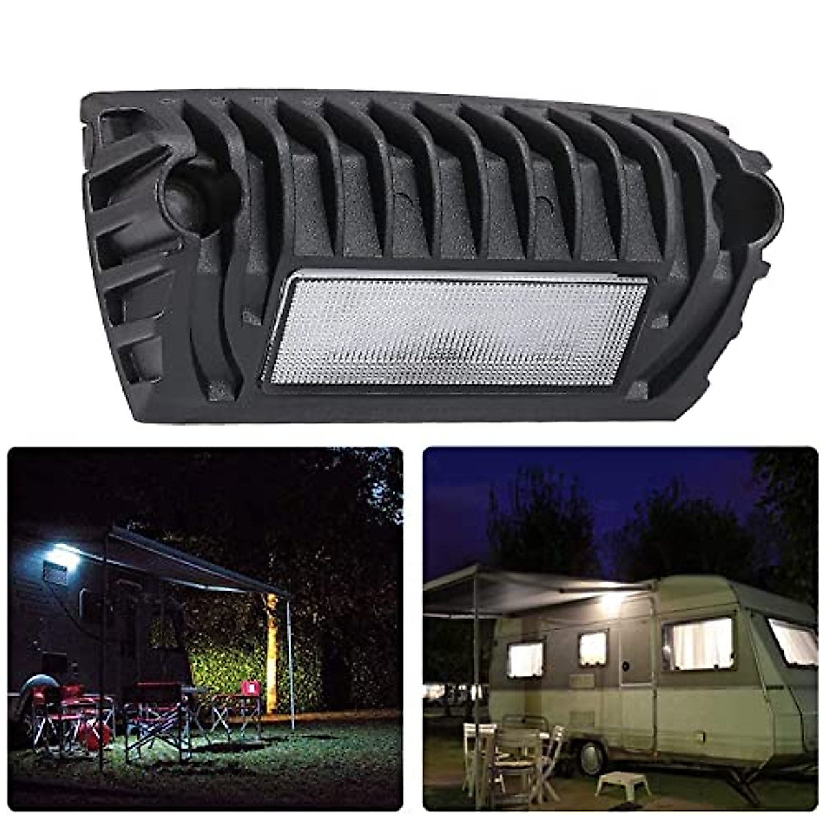 Gzminjie Led RV Lights Exterior, 12V Exterior RV Lights, Led RV Porch Utility Light 750 Lumen Black Lighting Fixture Kit Replacement for RVs Trailers Campers - 1 Pack