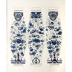 An original design for three porcelain vases