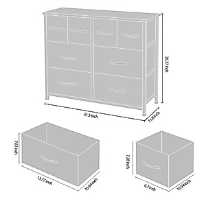 AZL1 Life Concept Bedroom, Wide Fabric Dresser for Storage and Organization, Black (8-Drawers)