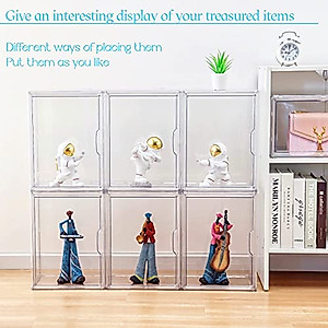 ZLLZUU Purse and Handbag Storage Organizer for Closet, Clear Acrylic Display Case for Collectibles, 3 Pack Plastic Storage Boxes with Magnetic Door for Wallet, Cosmetic, Toys (Large Door)