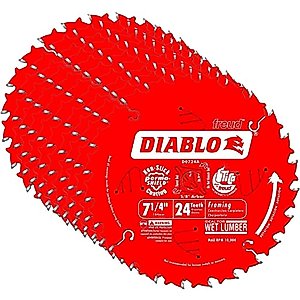 Diablo D0724A 7-1/4" 24T Diablo™ Circular Saw Framing Blade