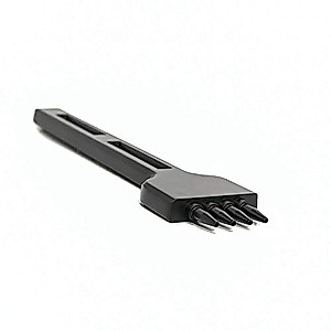 Citian Leather Round Hole Punching Tool 5mm 2/4/6 Claw Tooth Set for DIY Leather Craft (Black)