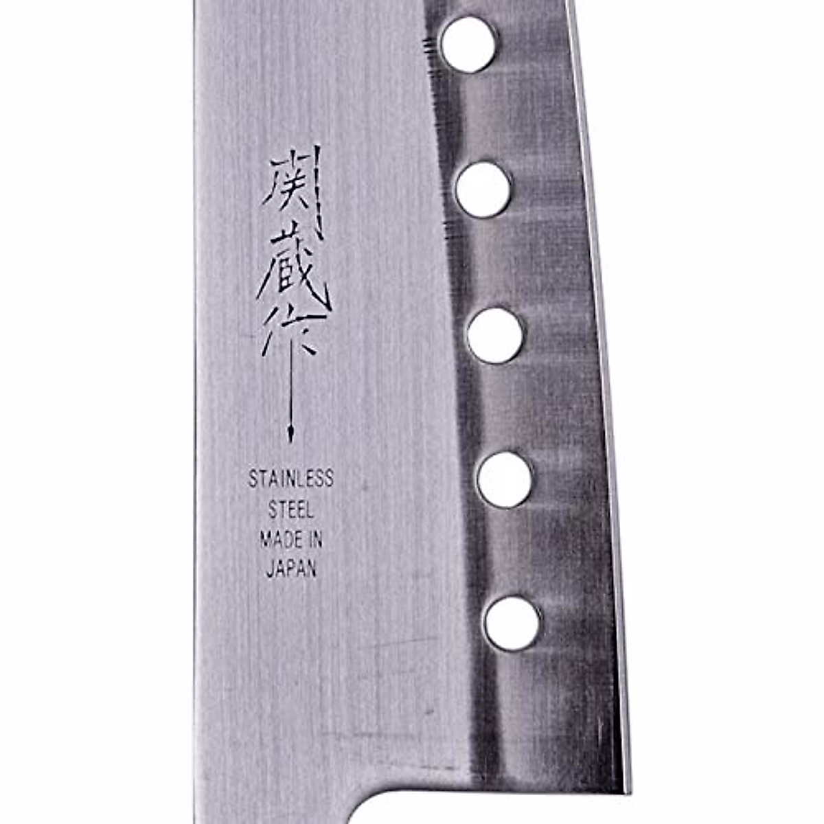 Hinomaru Collection Sekizo Japan Quality Stainless Steel Santoku Multi Purpose Chefs Knife 11.75" Itamae Sushi Chef Knife With Wooden Handle Made In Japan (Blade with Holes)