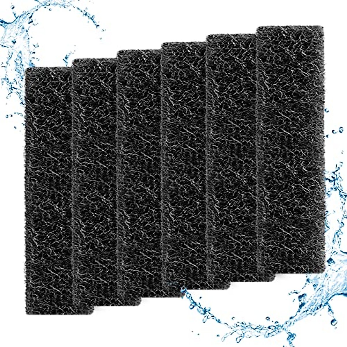 HiTauing 6 Count Carbon Reducer Filter Pads for aqueon，Fish Tank Filter Pads for QuietFlow LED PRO Model 10