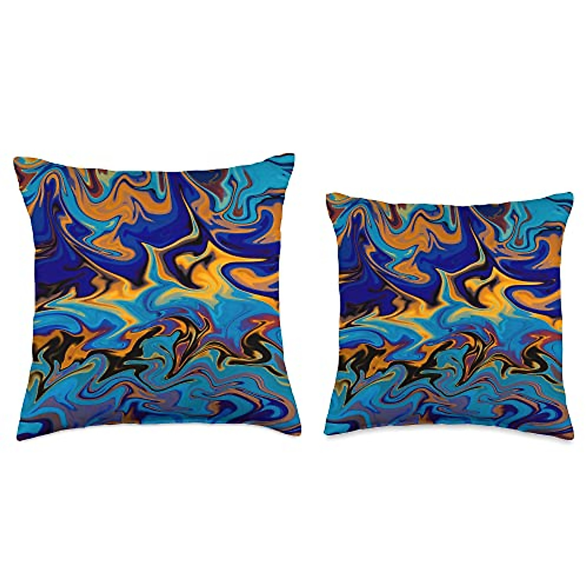 Abstract Art Paint Dripping Trippy Cases Trippy Abstract Paint Drip Acid Oil Spill 70's Look Throw Pillow, 18x18, Multicolor