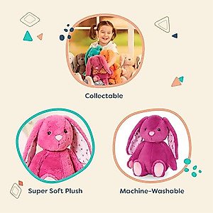 B. toys- B. softies- 12" Plush Bunny- Super Soft Stuffed Animal- Washable Rabbit Toy- for Babies, Toddlers, Kids-Happy Hues- Plumberry Bunny- 0 Months +