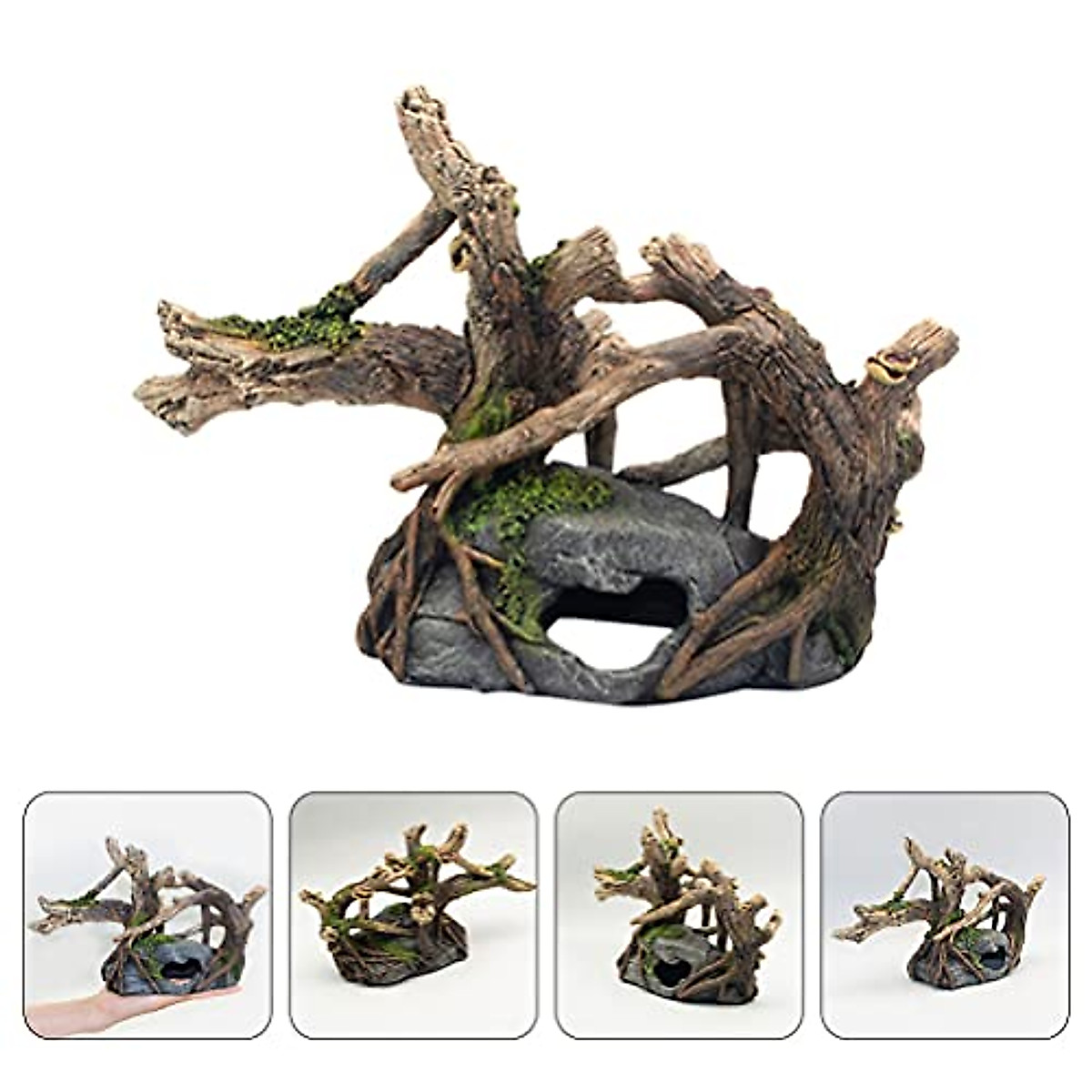 balacoo Aquarium Driftwood Log Decoration Resin Reptile Branches Terrarium Wood Aquarium Trunk Driftwood Tree Fish Tank Log Decoration