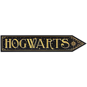 Open Road Brands Harry Potter Hogwarts Arrow Wood Wall Decor - Fun Hogwarts Sign for Kids' Bedroom, Playroom or Movie Room