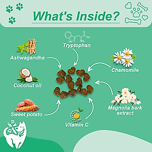 Vivus Pets Vegan Calming Chews for Dogs Anxiety Relief - Chick'n Flavored Dog Calming Treats for Training & Behavior Aid - All Natural Ingredients, Suitable for Dogs of All Breeds, 5.3 Oz