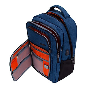 Rockland Slim Pro USB Laptop Backpack, Blue, Large