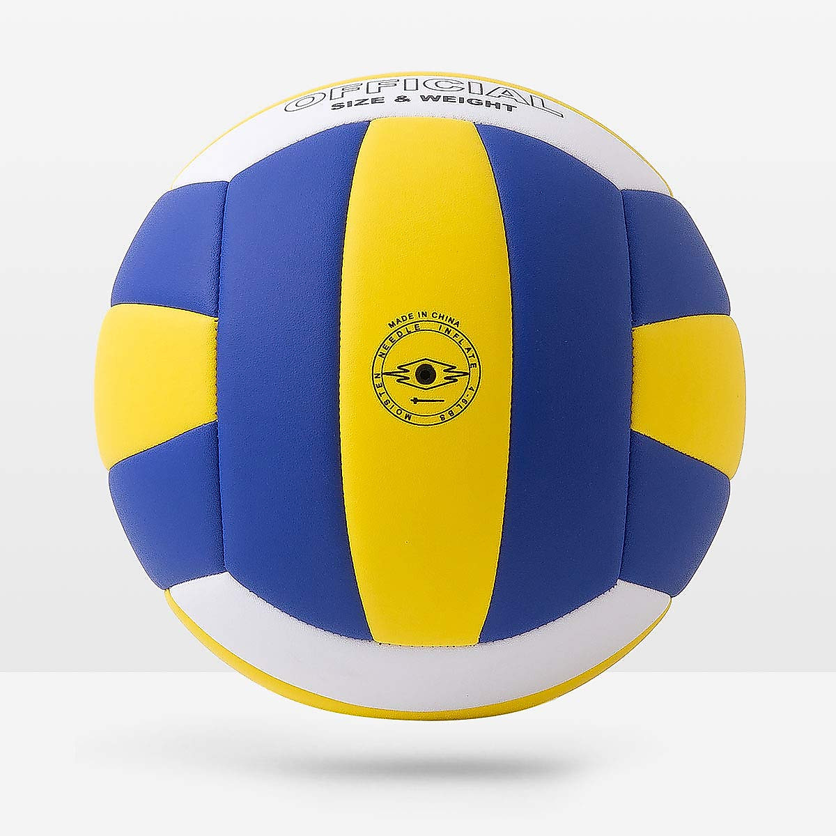 Runleaps Volleyball, Waterproof Indoor Outdoor Volleyball for Beach Game Gym Training, Official Size 5 (Blue-Yellow-White)