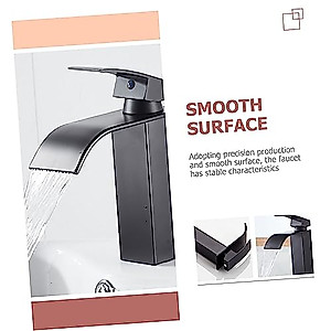 Homoyoyo Bathroom Faucet Replaceable Sink Faucet Kitchen Faucet with Sprayer Kitchen Sink Sprayer Waterfall Sink Black Sink Faucets for Bath Sinks Household Accessories Stainless Steel