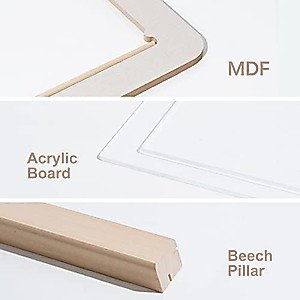 MEWOOFUN Wooden Hamster Cage Small Animal Cage Acrylic Hamster Cage with House (18.5" L X 12.9" W X 9.8" H)