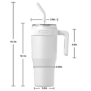 Zenbo 50 oz Mug Tumbler With Handle and Straw Lid | Stainless Steel Insulated Tumblers, Keeps Drinks Cold up to 34 Hours, Fit in Car Cup Holder, Dishwasher Safe,BPA Free