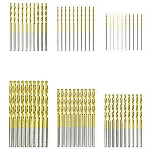 OMYZERO 60 Pcs 1.0mm,1.5mm,2.0mm,2.5mm,3.0mm,3.5mm Drill Bit Set Premium 4341 HSS Micro Drill Bits for Wood, Metal, Steel, Plastic, Aluminum Alloy