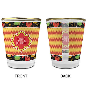 YouCustomizeIt Cinco De Mayo Glass Shot Glass - 1.5 oz - with Gold Rim - Single