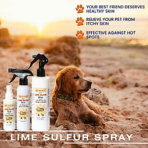 Classic's Lime Sulfur Spray Pet Care for Dry and Itchy Skin - Spotcare and Safe Solution for Dog, Cat, Puppy, Kitten, Horse (8 oz)