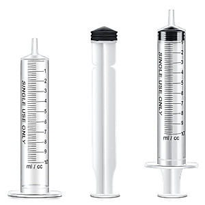 100 Pack 10ml Syringe Without Needle, Graduated Oral Medication Syringes for Labs, Measuring Liquids, Feeding Meds, Watering, refilling, Home Care