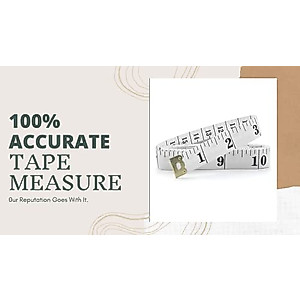 HANSMAYA Soft Tape Measure for Body Measuring Fiberglass Tape Measure Body Measuring Tape for Sewing Tailor Fabric Cloth Weight Loss Measurements Flexible Ruler Double Scale 150cm/60inch White