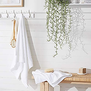 Amazon Basics Fade-Resistant Cotton Bath Towel - 4-Pack, White