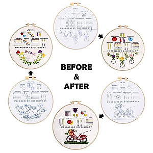 Youteer 3 Sets Embroidery kit for Beginners, Cross Stitch Practice Kits with Pattern and Instructions Hand Stitch for Craft Lover, Beginner