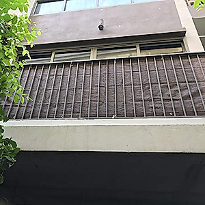 SLDHFE Privacy Screen Netting for Fence, 3ft x 16ft Winds Cover Fabric Shade Tarp Netting Mesh Cloth, Balcony Railing Shade Deck Tarp, Shade Cover with Grommets Duty Perfect for Terrace,Coffee