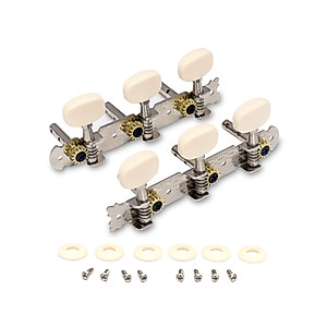 Metallor 3 on a Plank Guitar Tuning Pegs Chrome Plated Machine Heads Tuning Keys Tuners Single Hole for Classical Guitar 3L 3R. (G326)