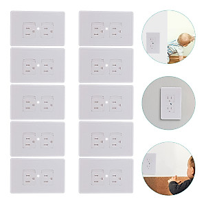 DOITOOL 20pcs Safety Electric Childproof Wall Plugs Socket with Screws Plug Anti Outlet Closing Self- closing Home for Plate Room Protectors Covers Self Protector Use Standard Office