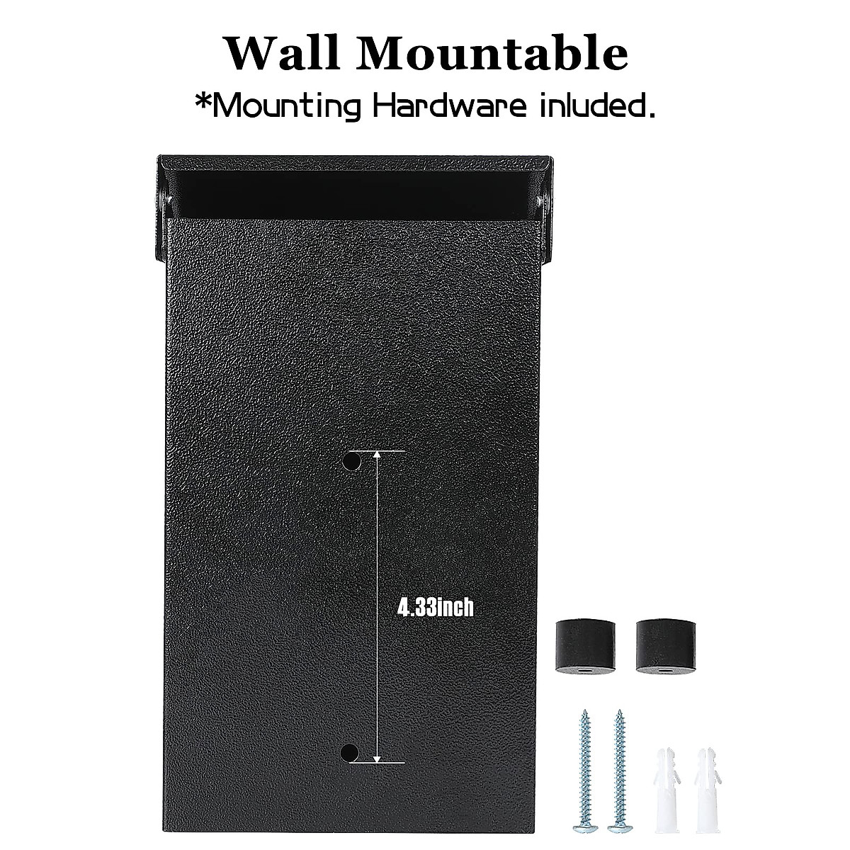 xydled Wall-Mounted Key Drop Box with Combination Lock, Metal Mailbox, Indoor&Outdoor Storage Box, Hanging Secured Postbox, for Home & Business Use, 5.5X 3.0X 9.8 inch, Black