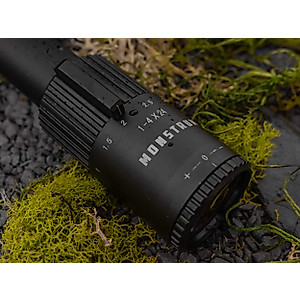 Monstrum Alpha Series 1-4x24 First Focal Plane FFP Rifle Scope with MOA Reticle | Black