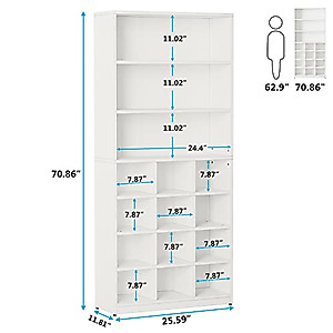 Tribesigns Shoe Cabinet, 24 Pair Freestanding Shoe Rack Storage Organizer with Side Hooks, Modern Shoe Storage Cabinet with Shelves for Hallway Bedroom Closet Entryway (2PCS)