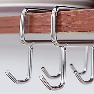 Baitaihem 12 Hook Mug Rack Cup Holder Under Cabinet Tea Mug Holder Wardrobe Organizer Hanging Hook Rack Holder