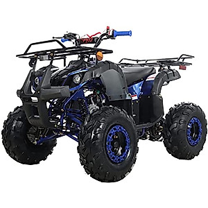 Upgraded 125cc Big ATV Automatic Transmission w/Reverse, LED Headlight, Big 19"/18" Tires (Factory Packaged) (Blue Color)