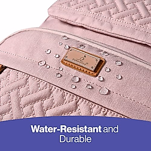 BabbleRoo Diaper Bag Backpack, Travel Backpack with Changing Pad, Pacifier Case & Stroller Straps, Multifunction, Waterproof, Unisex – Pink