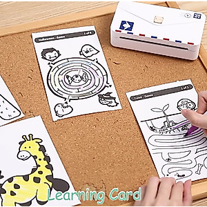 Memoqueen M04AS Mini Sticker Printer - Pocket Thermal Printer Wireless Portable Printer for iPhone with 3 Rolls 110mm Black on White Non-Adhesive Paper, Great for Memo, Notes, Photo, Journal