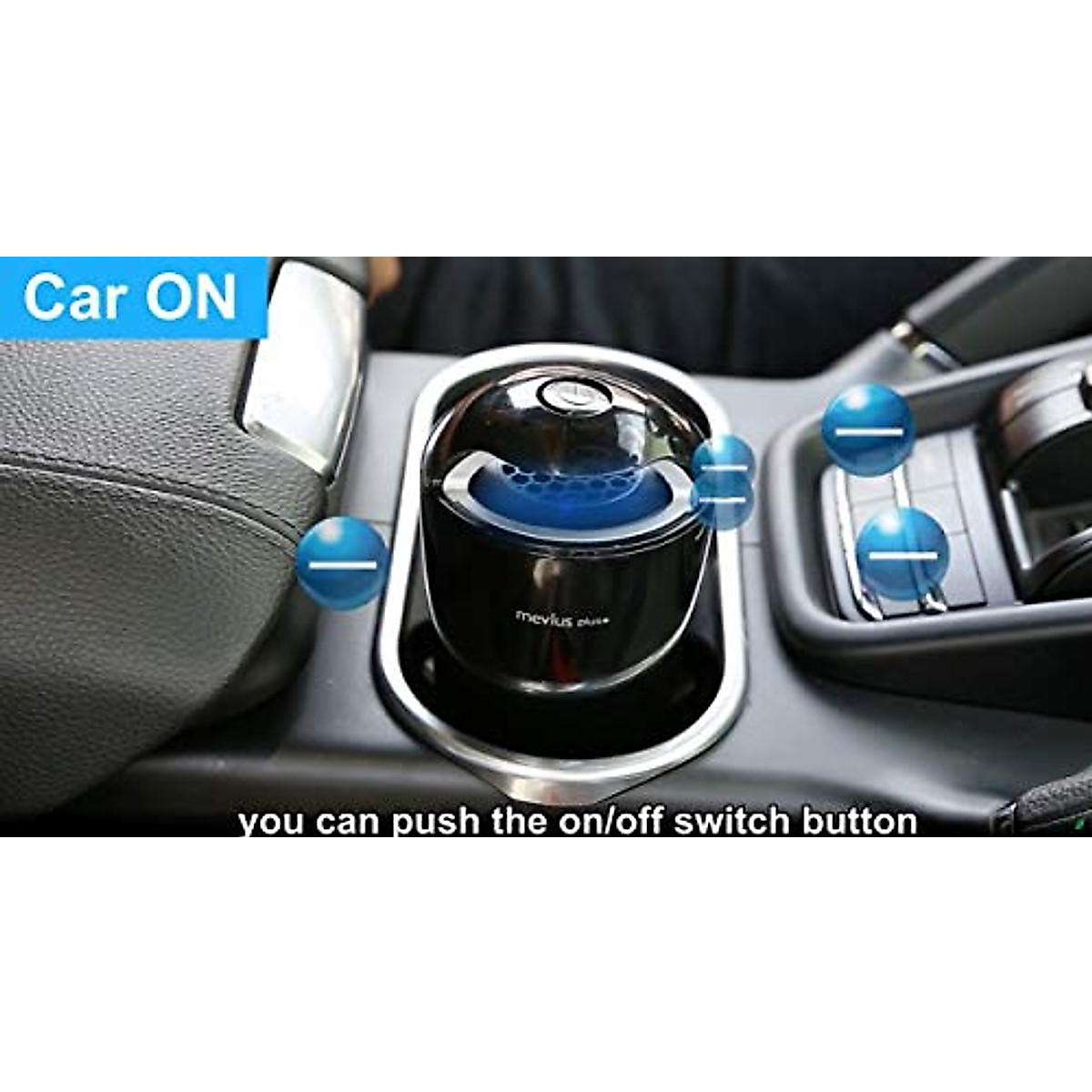 Mevius Q52 Smart Car Air Freshener, Ionizer, and Ozone Air Purifier (Black), Effectively removes unwanted odor from you car. Cleaning air from Smoke, Pollen, Pets and food smell